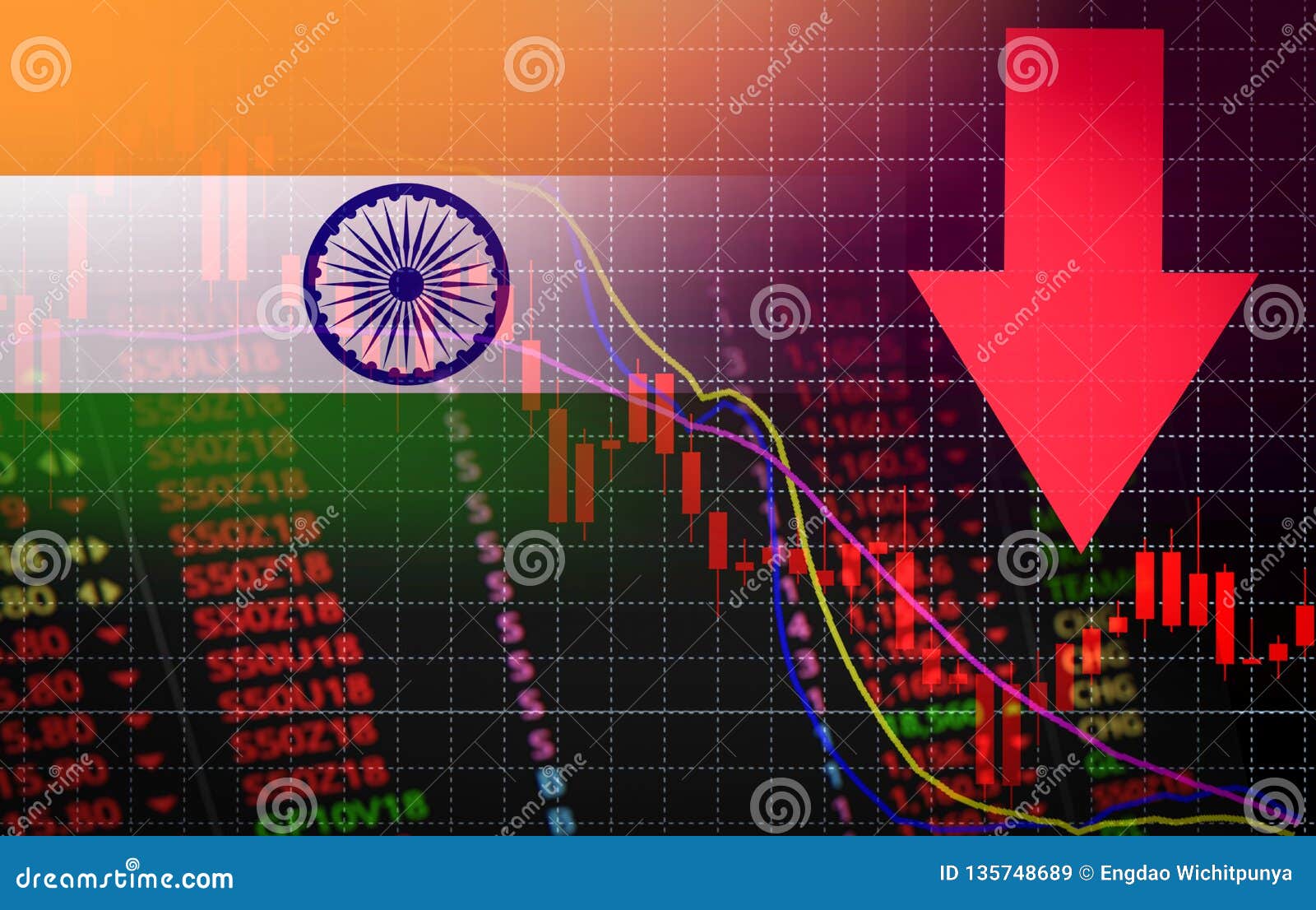 India Bombay Stock Exchange Market Crisis Red Market Price Down Chart ... India Bombay Stock Exchange Market Crisis Red Market Price Down Chart ...