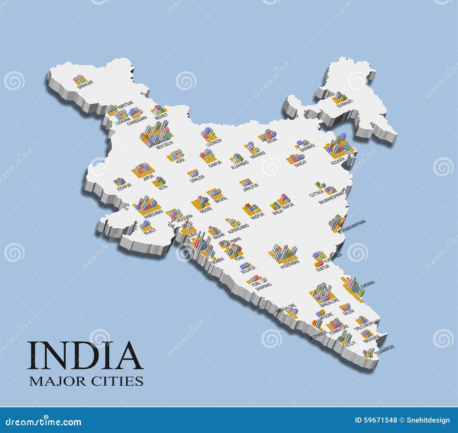 India city population map stock illustration. Illustration of asia ...