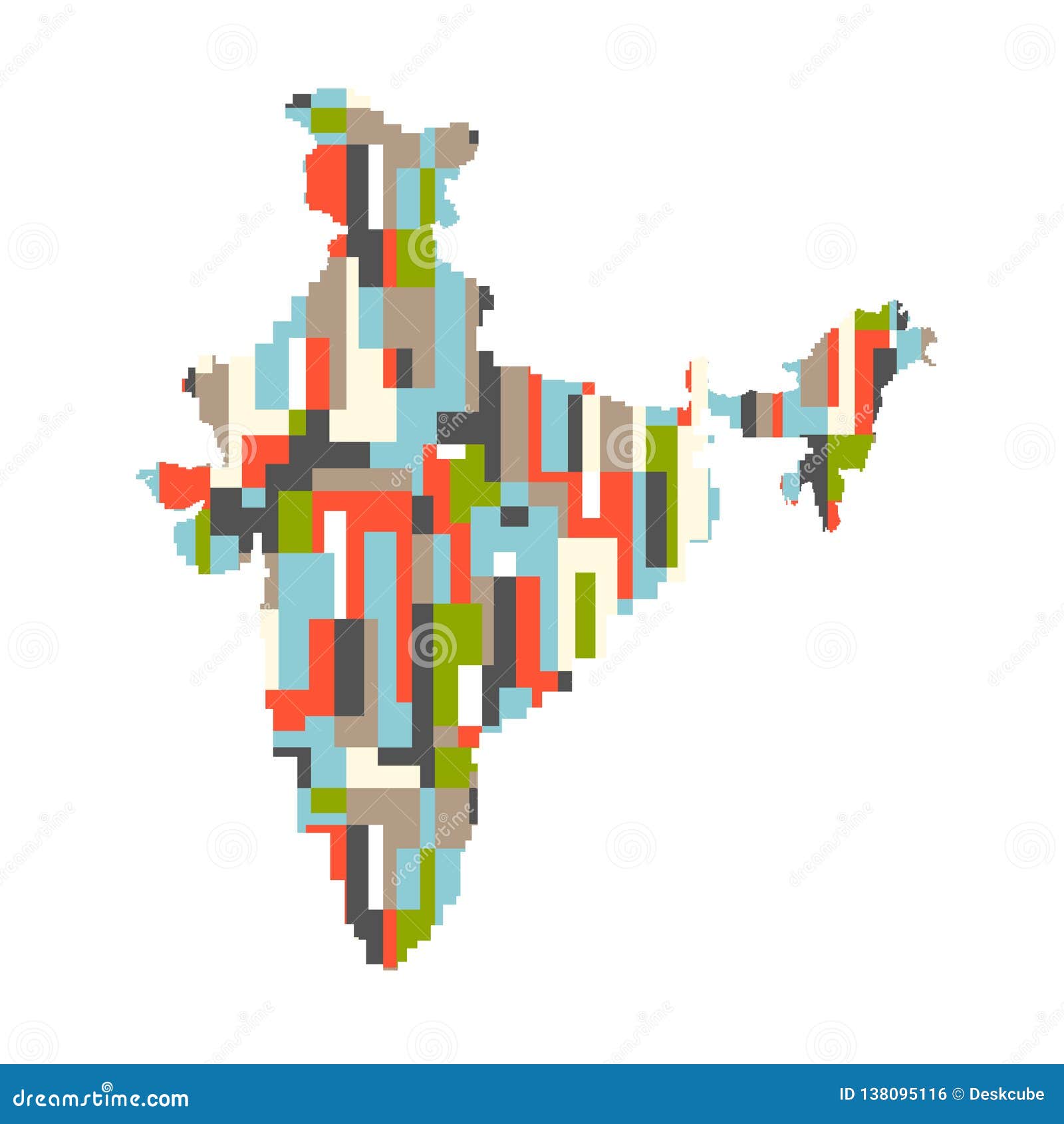 India Country Abstract Map. Vector Graphic Design Stock Vector ...