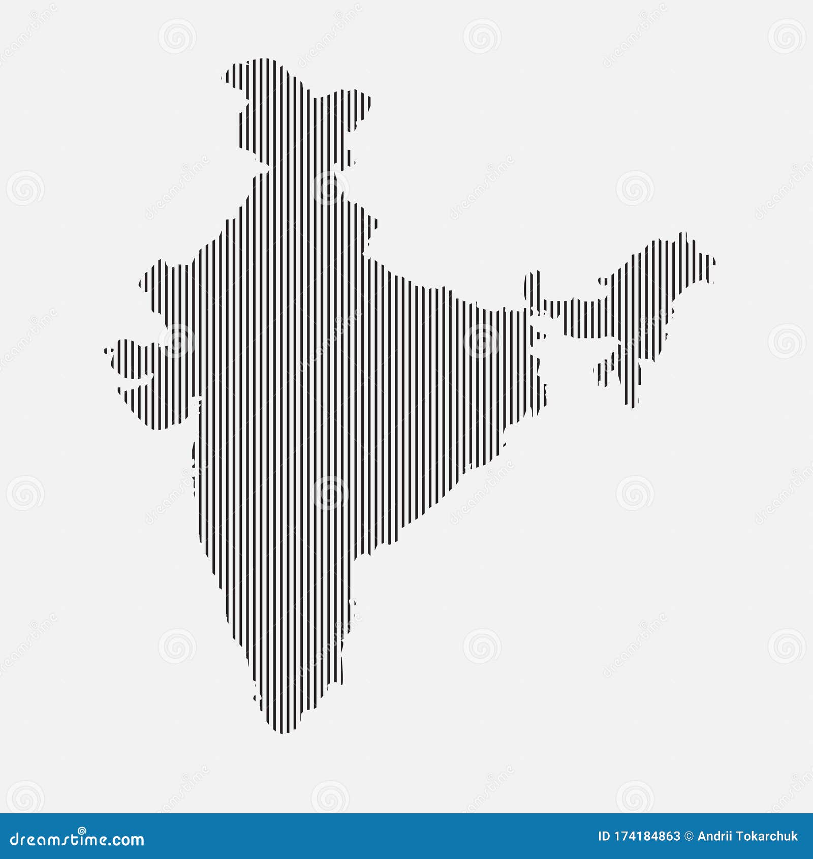 India Country Map with Creative Lines Vector Stock Vector ...