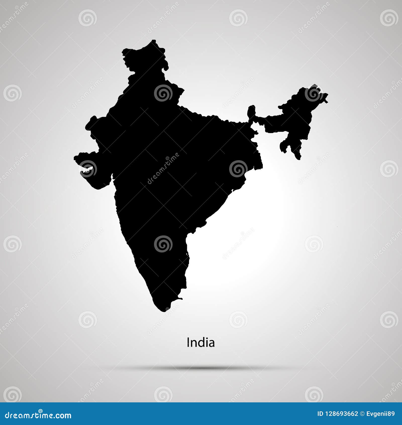 India Country Map, Simple Black Silhouette on Gray Stock Vector ... India Country Map, Simple Black Silhouette on Gray Stock Vector ...