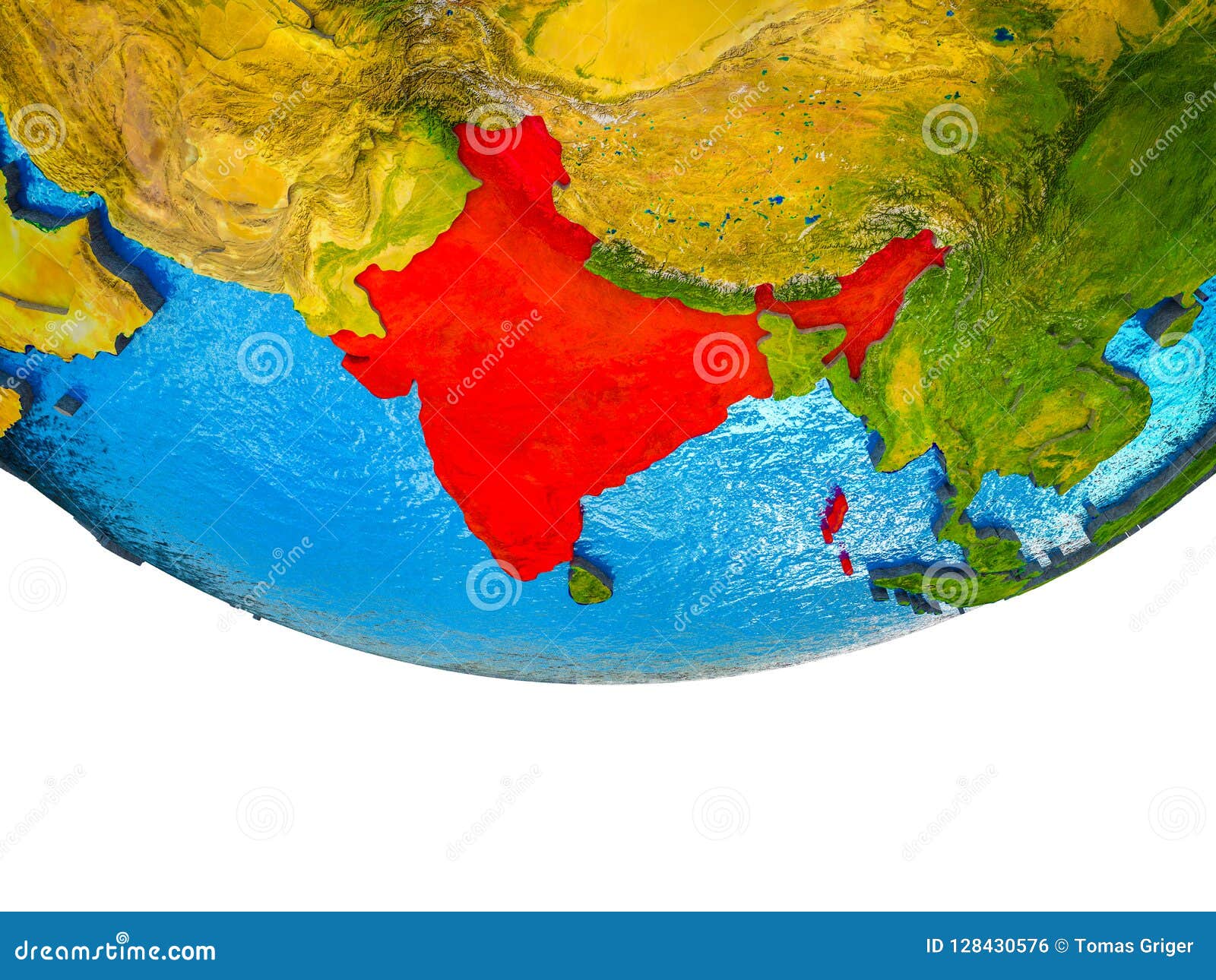 India on 3D Earth stock photo. Image of countries, political - 128430576