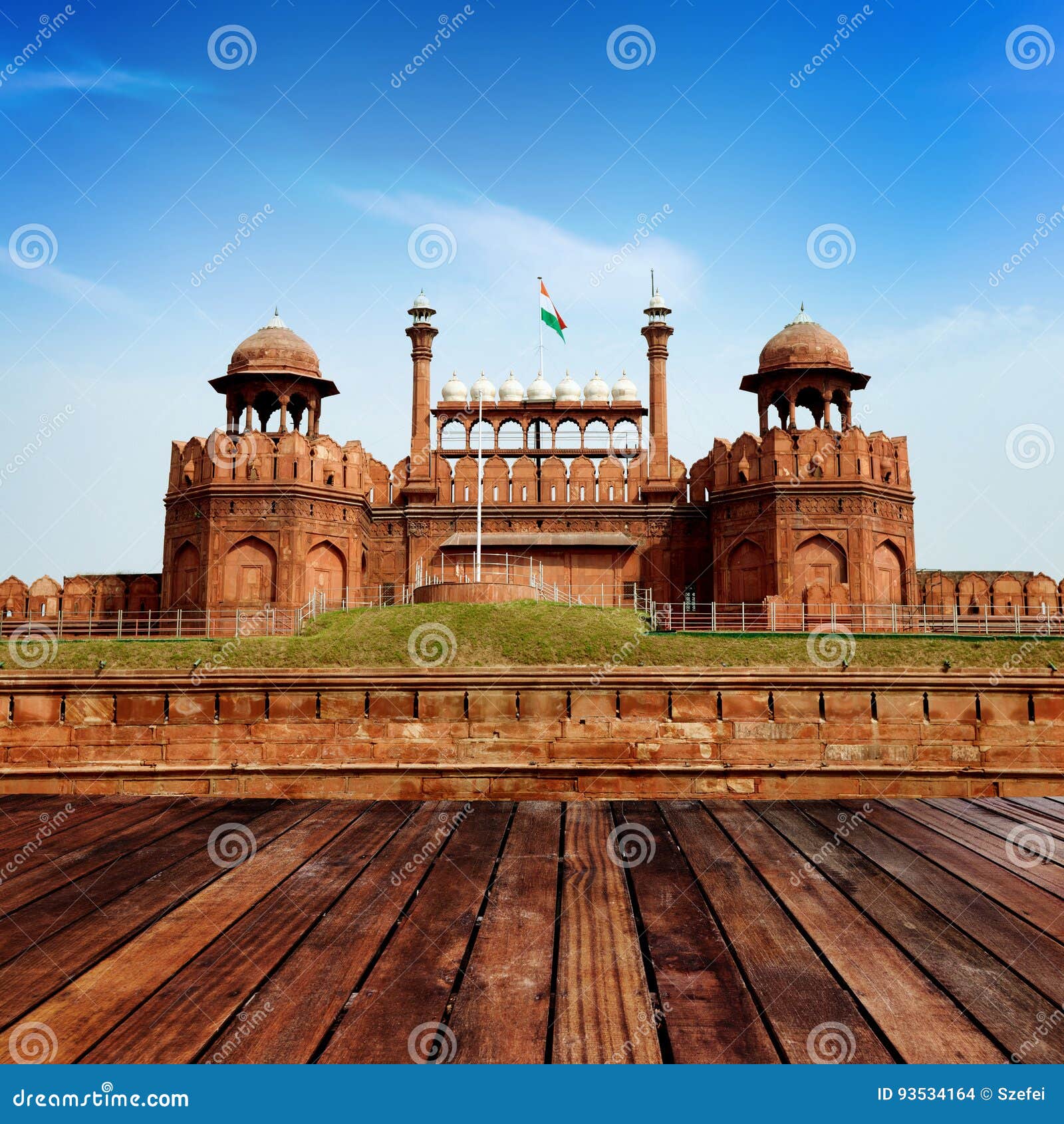 INDIA, DELHI, Het Rode Fort Stock Foto - Image of eeuw, buitenkant ...
