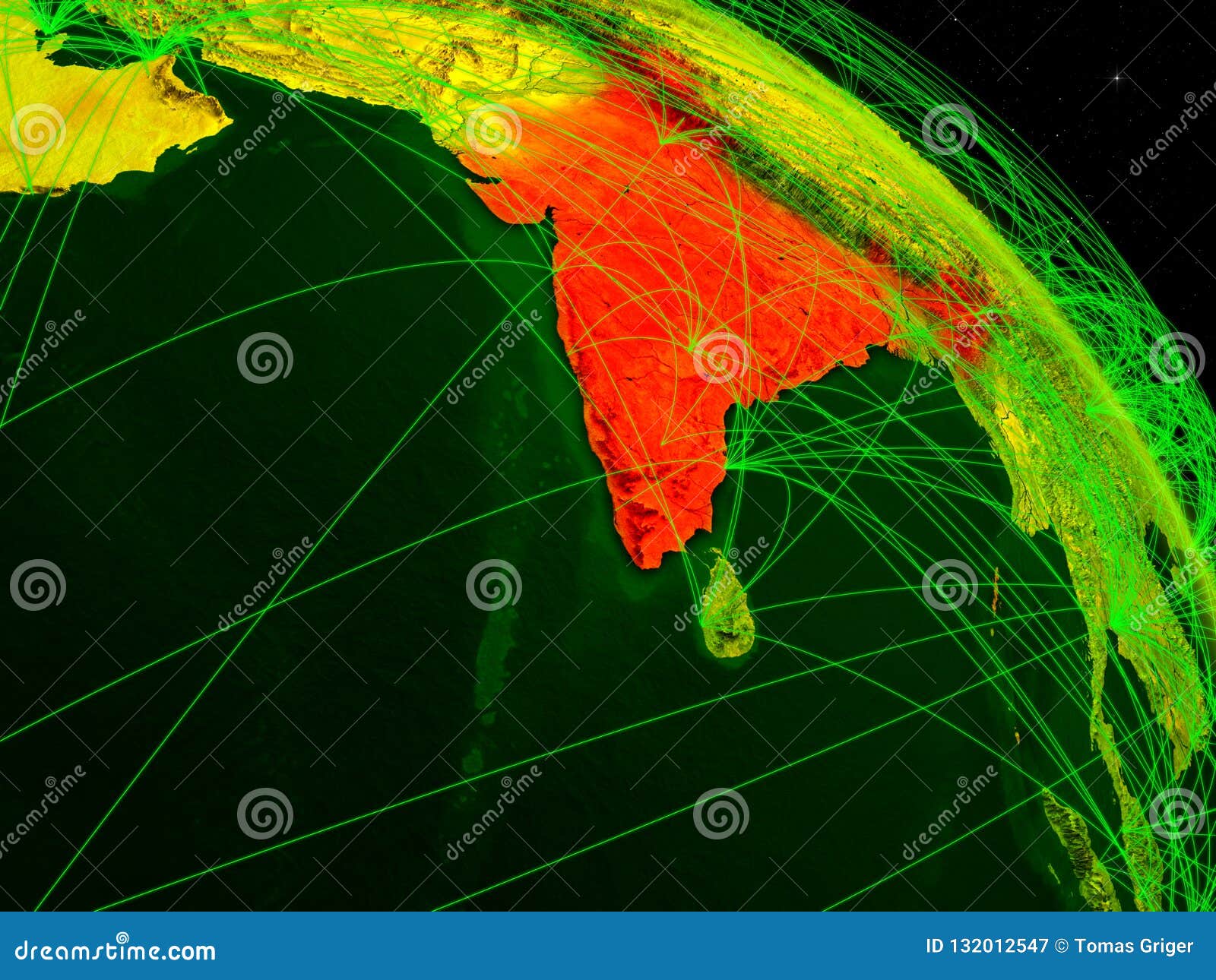 India on digital globe stock illustration. Illustration of planet ...