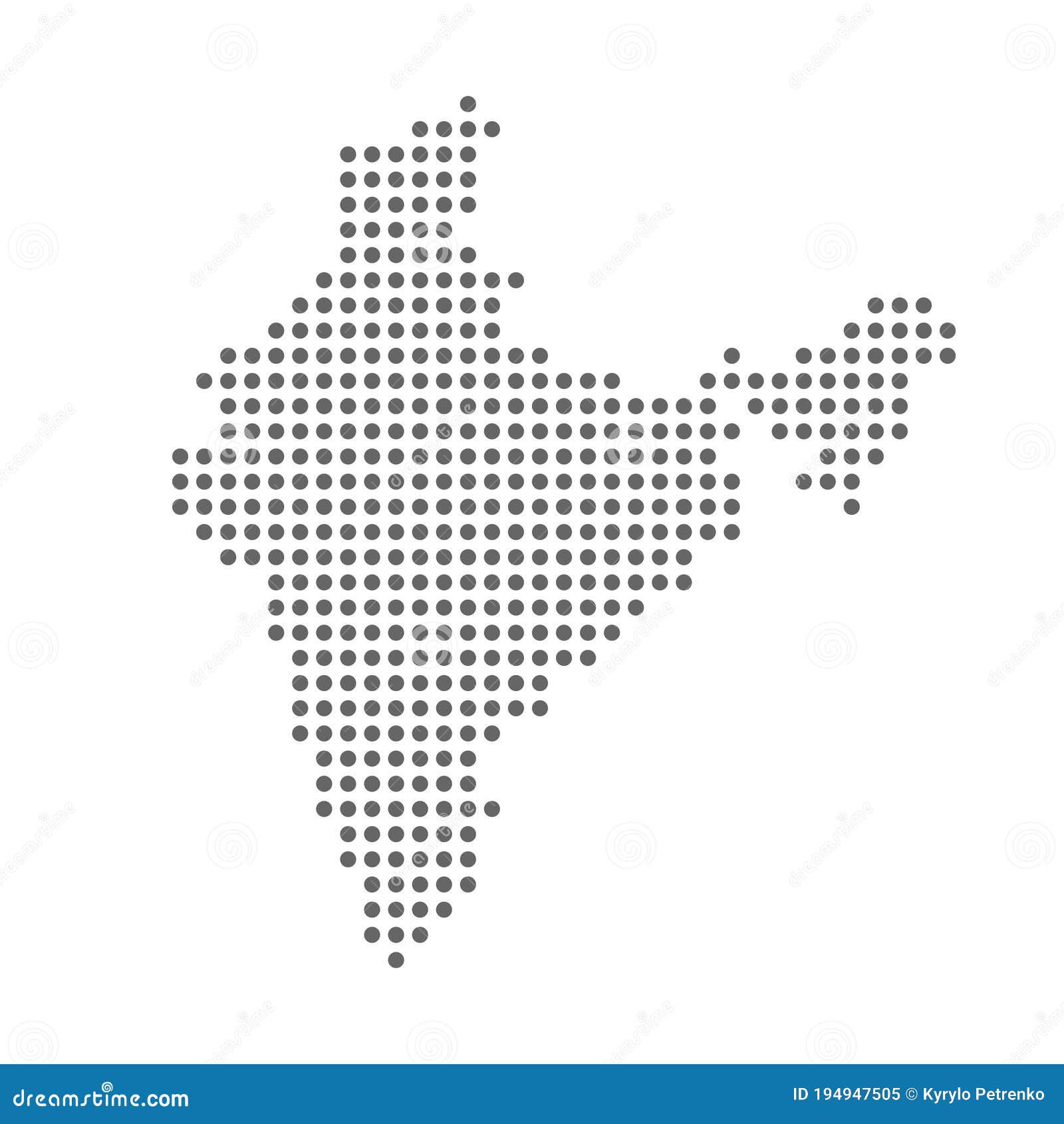 India Dot Map. Indian Vector Dotted Chart. Modern Infographic Grey ...