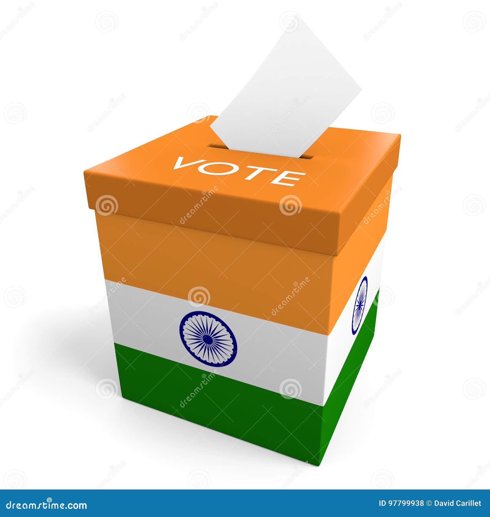 India Election Ballot Box for Collecting Votes Stock Illustration ...