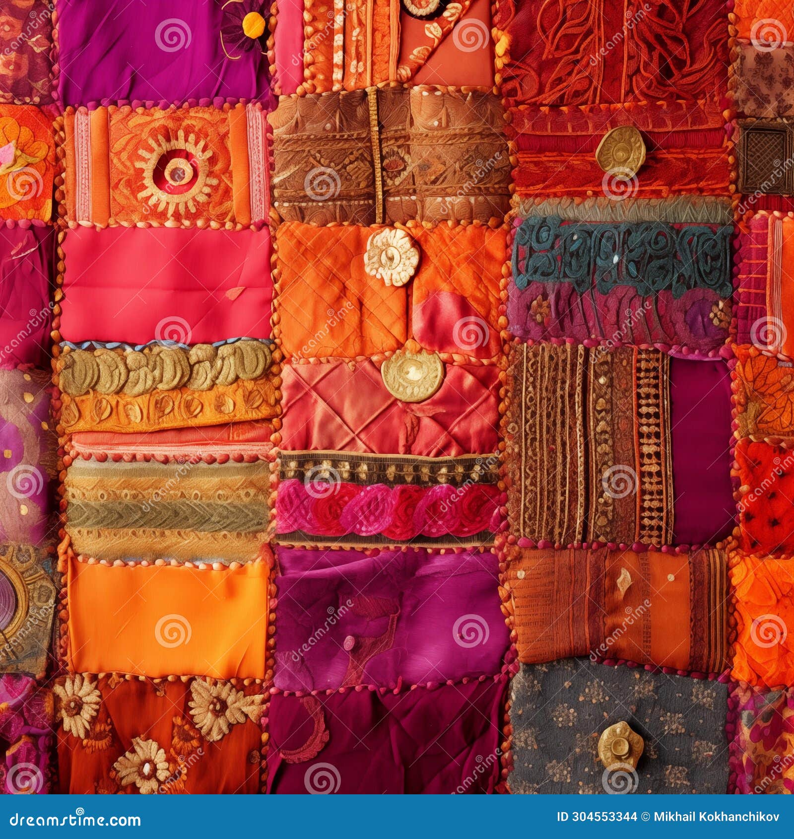 India Fabric Background Patchwork Stock Photo - Image of stitching ...