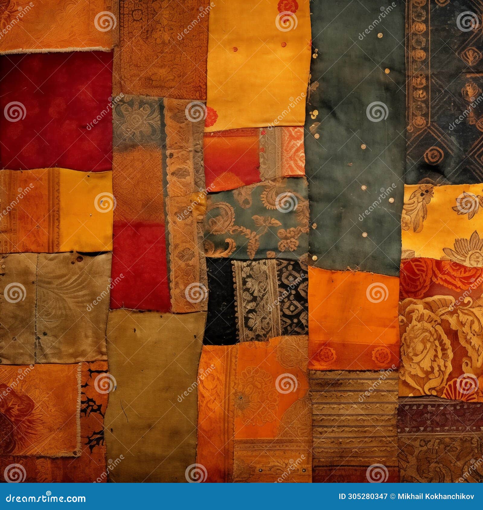 India Fabric Background Patchwork Stock Image - Image of trend, details ...