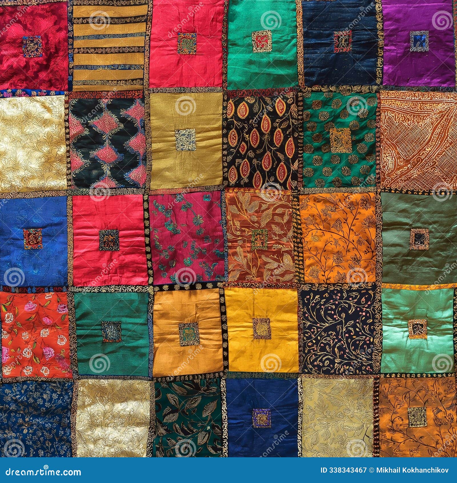 India Fabric Background Patchwork Stock Image - Image of traditional ...