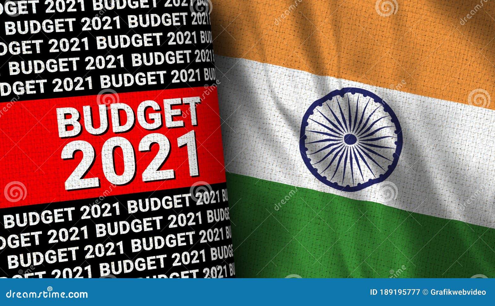 India Flag with Budget 2021 Title Stock Illustration - Illustration of ...