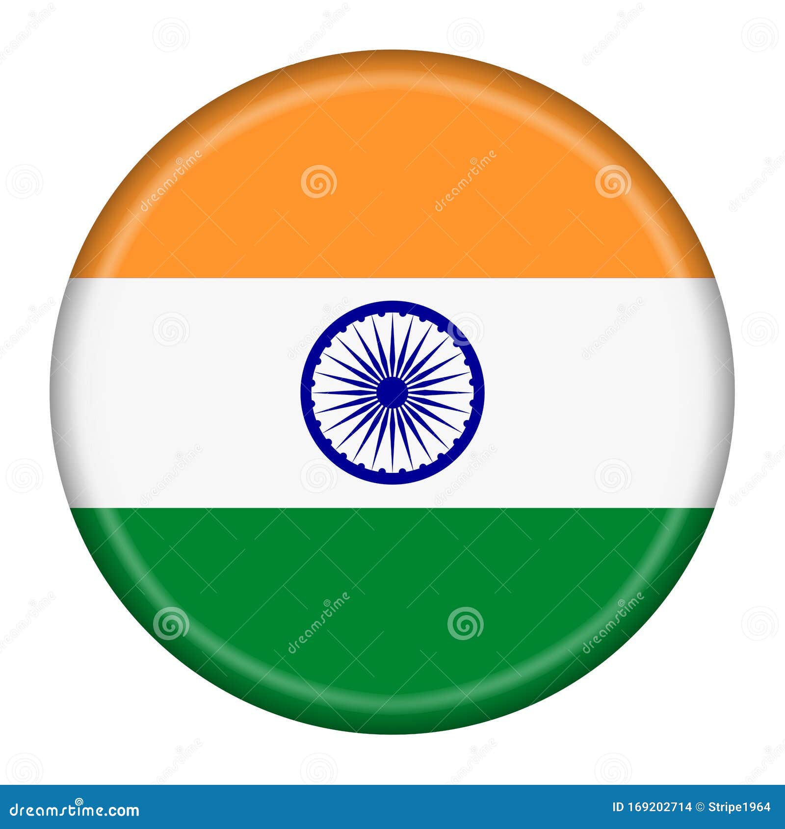 India Flag Button Illustration with Clipping Path Stock Illustration ...