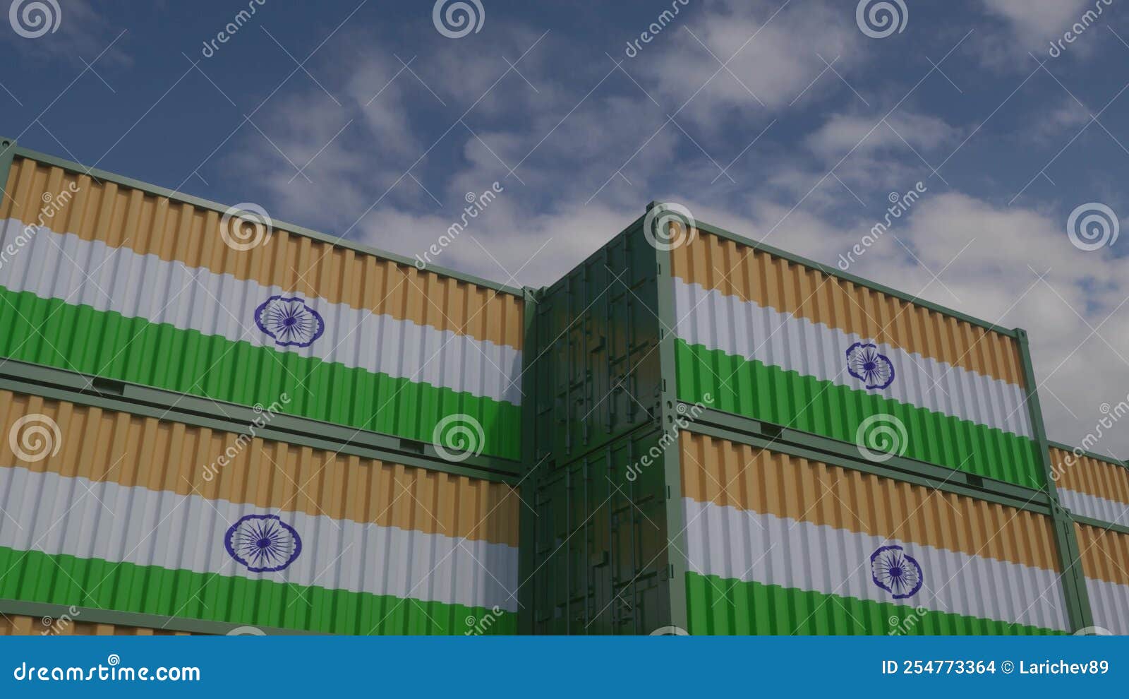 India Flag Containers are Located at the Container Terminal. India ...