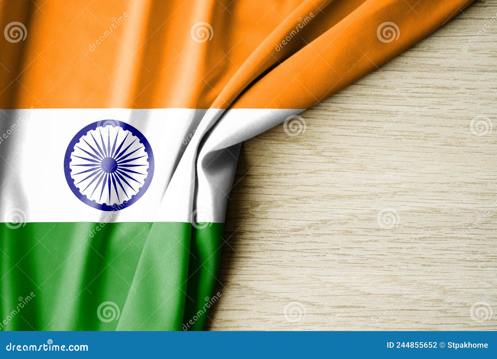 India Flag. Fabric Pattern Flag of India. 3d Illustration Stock Photo ...