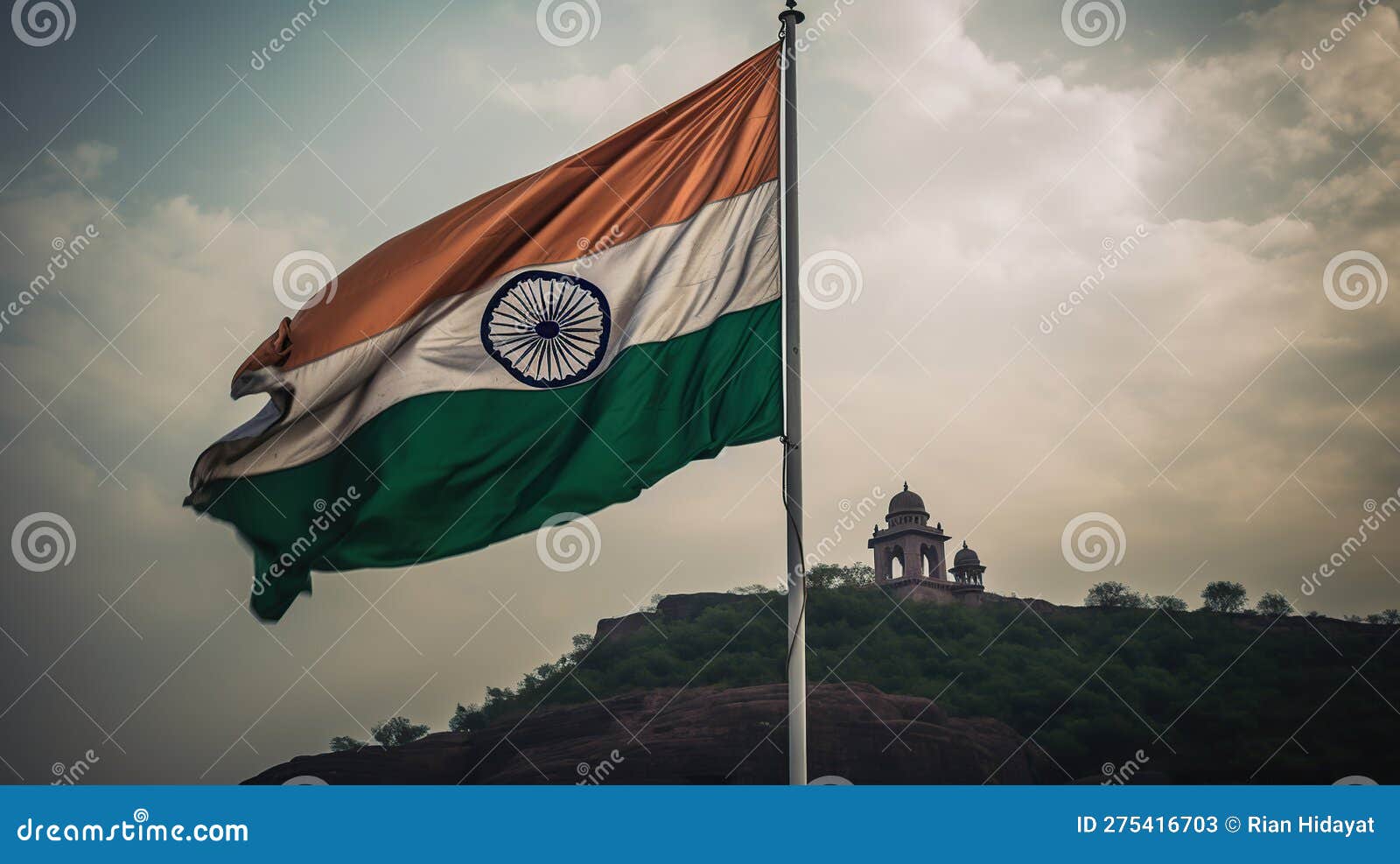 India Flag Flying, Generative Ai Stock Illustration - Illustration of ...