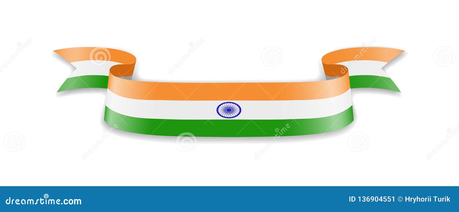 India Flag in the Form of Wave Ribbon. Stock Vector - Illustration of ...