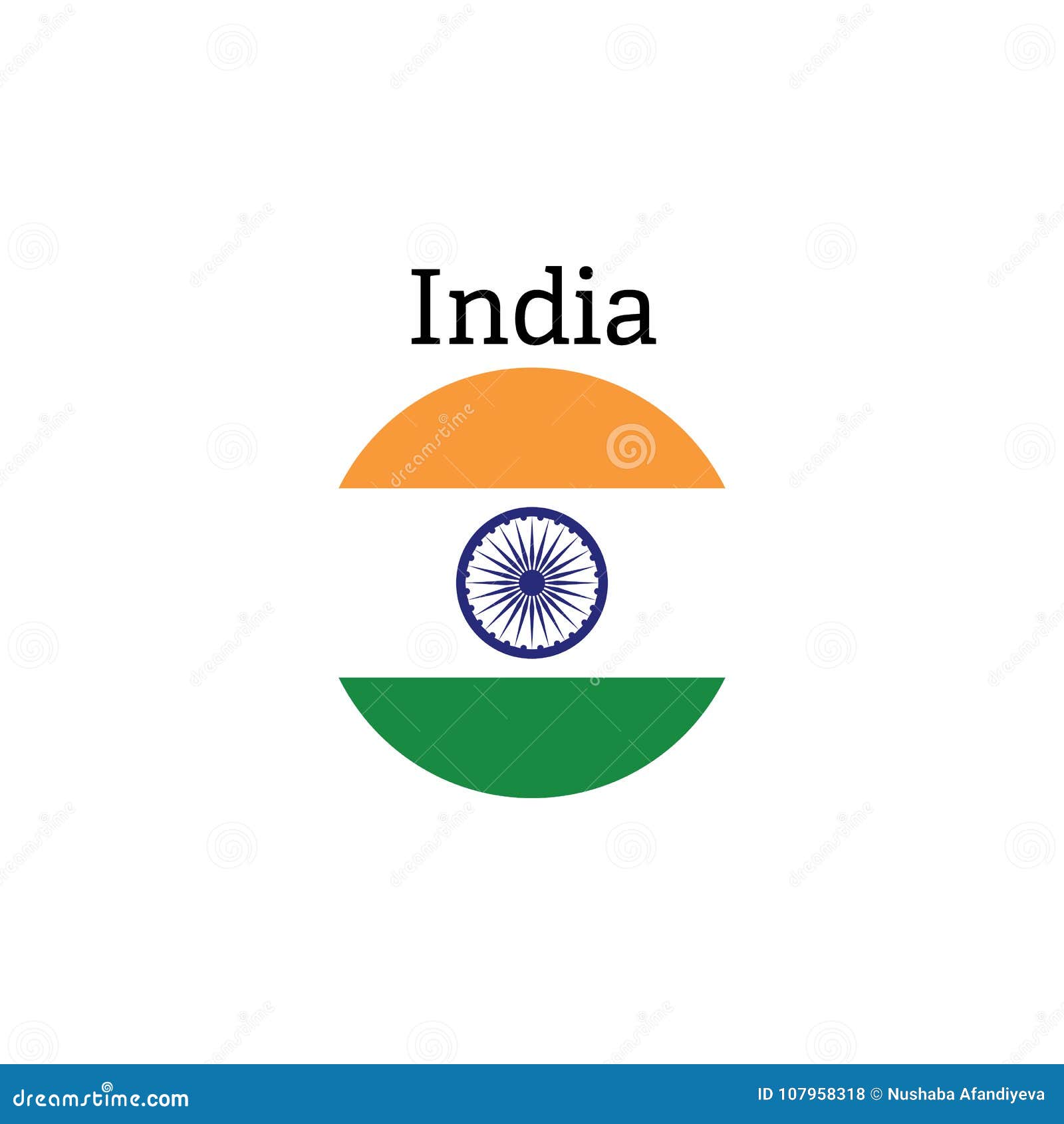 India Flag Icon. Round Vector Illustration Icon Stock Illustration ...