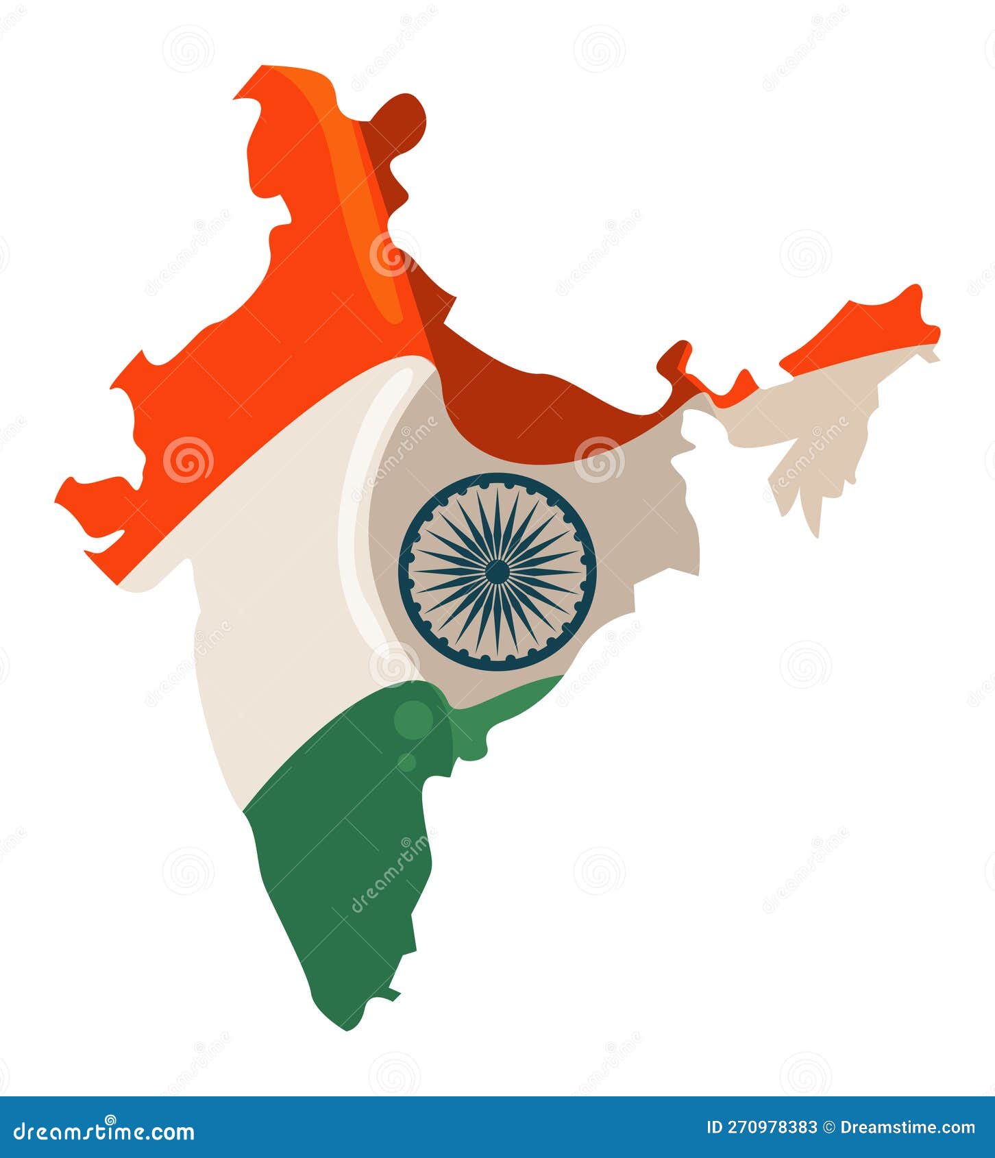 India flag in map stock vector. Illustration of color - 270978383