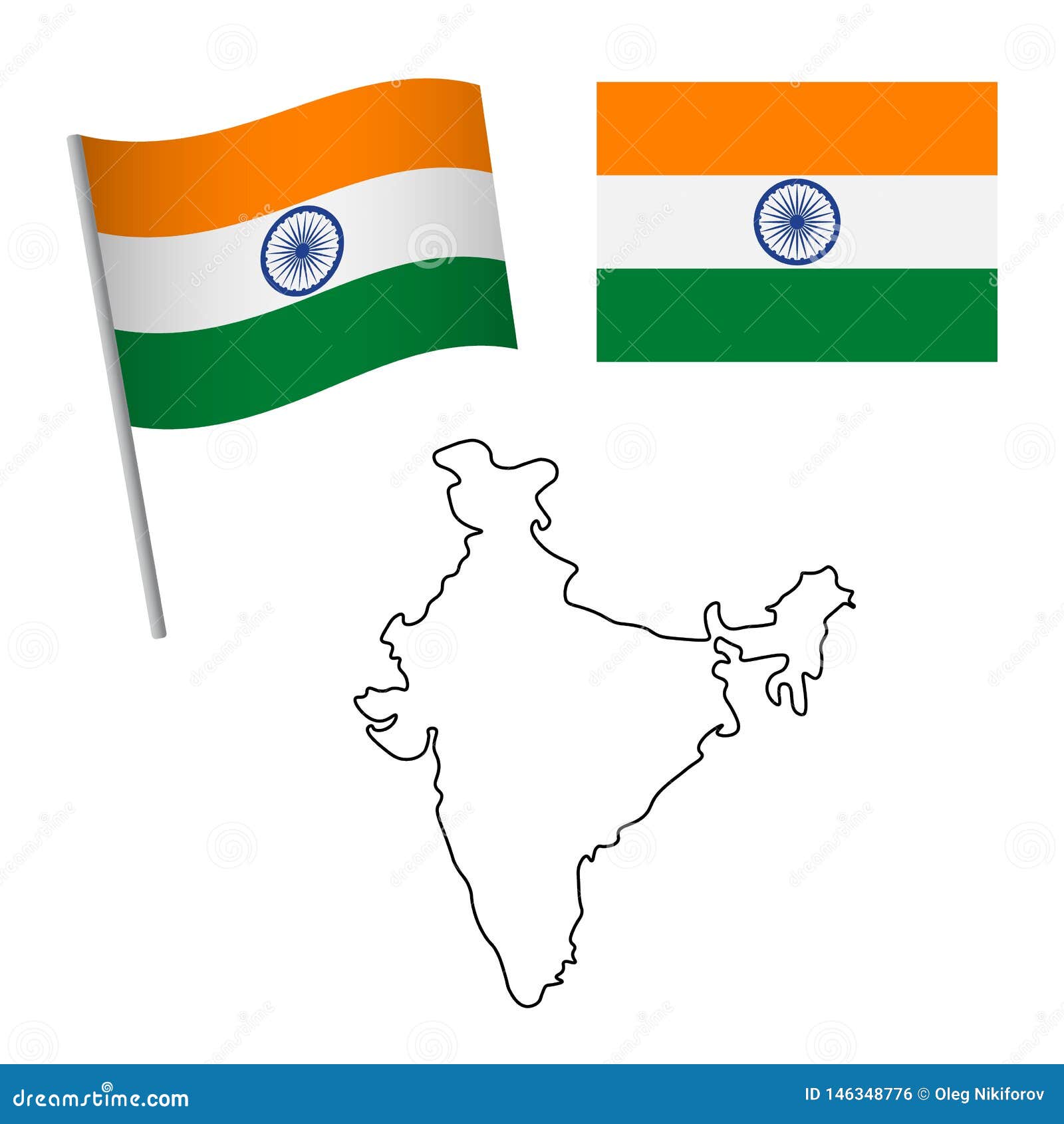 India - Map And Flag - Illustration | CartoonDealer.com #90622486