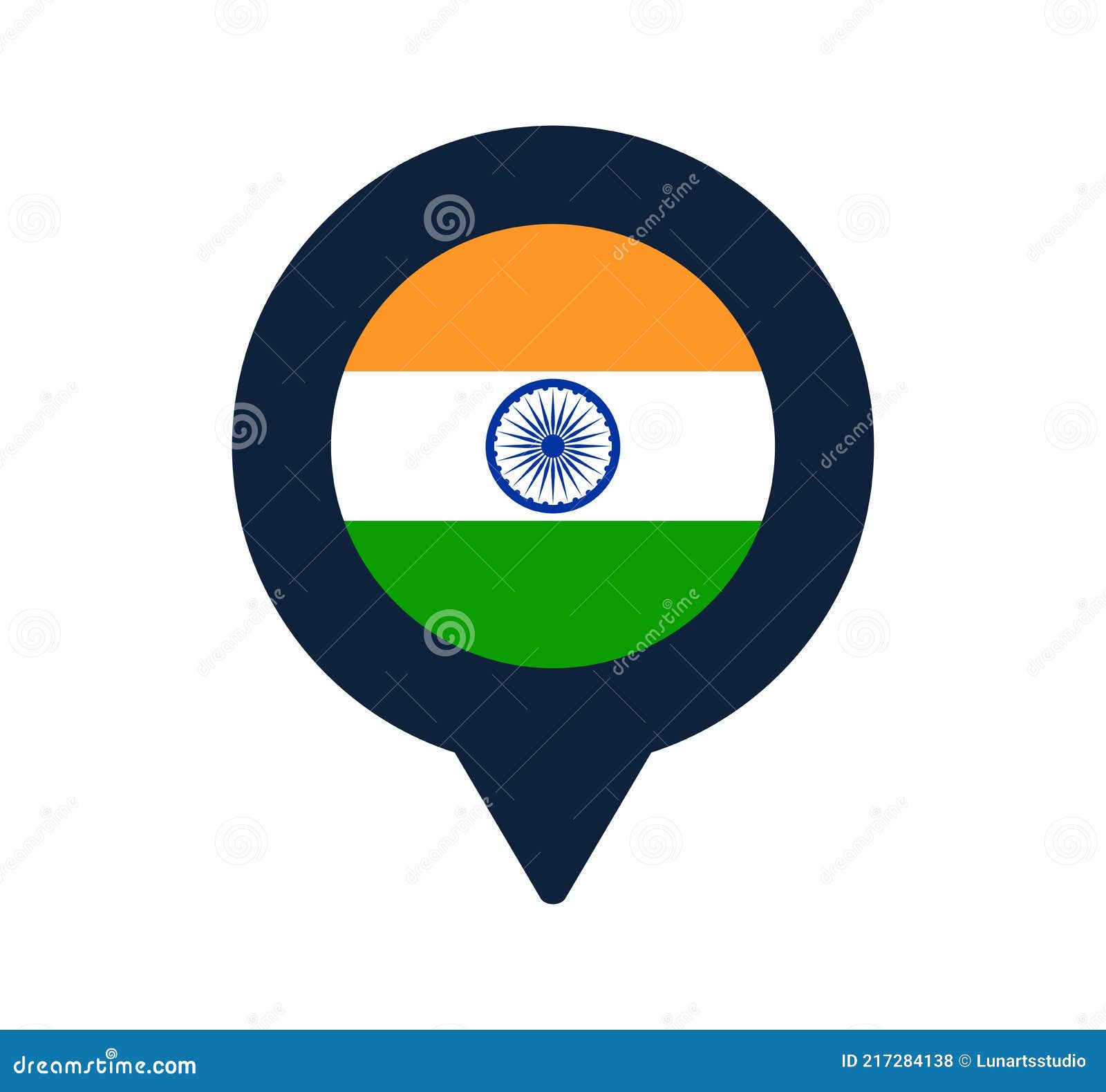 India Flag and Map Pointer Icon. National Flag Location Icon Vector ...