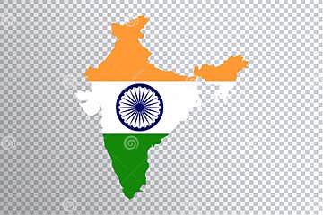 India Flag on Map, Transparent Background Stock Illustration ...