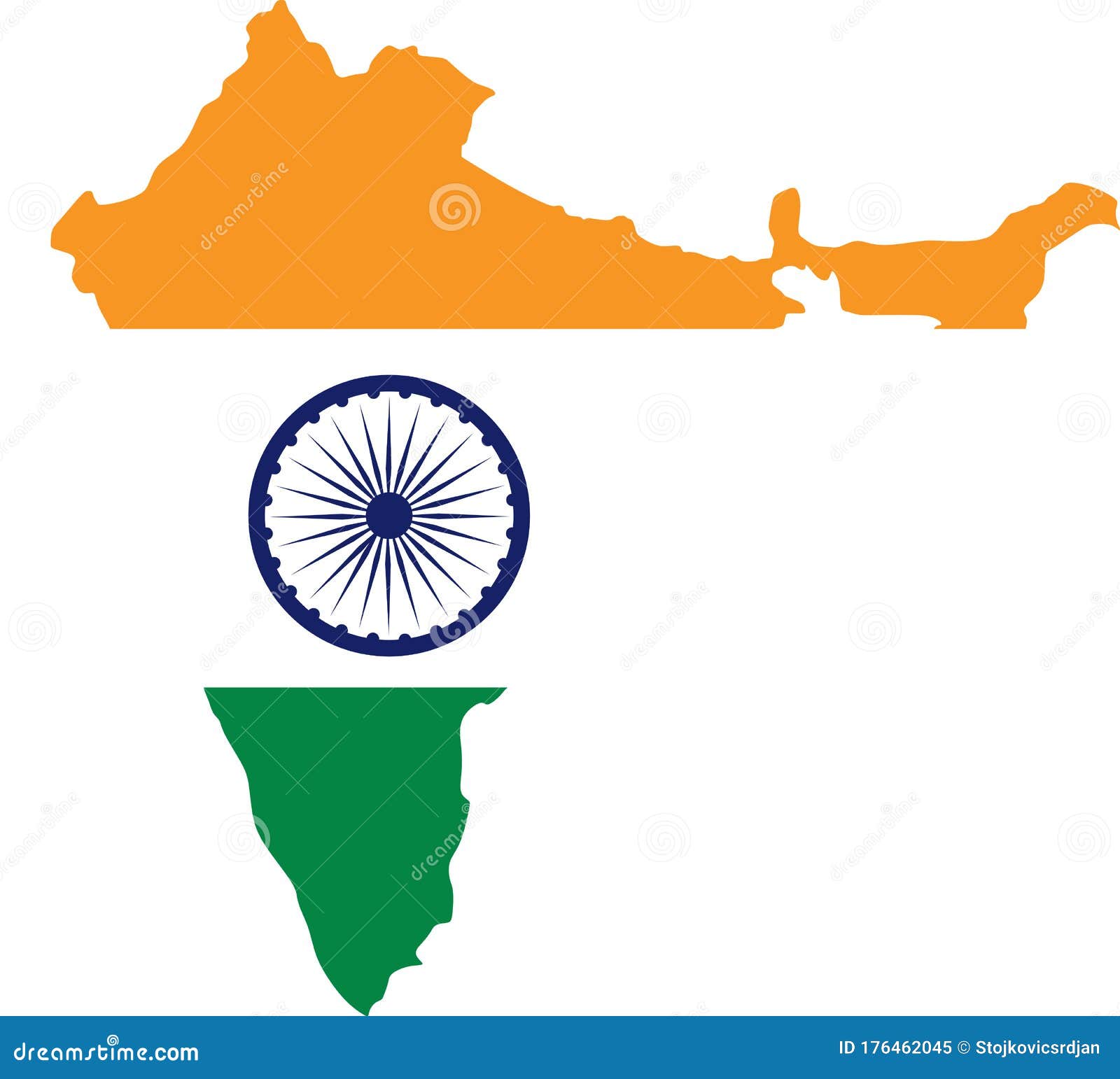 India flag map stock vector. Illustration of decorative - 176462045