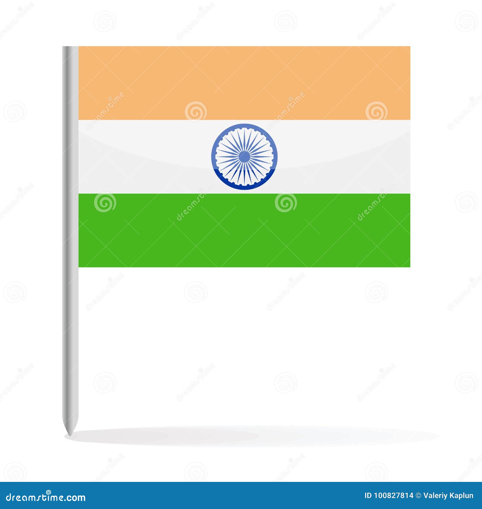 India Flag Pin Vector Icon stock illustration. Illustration of travel ...