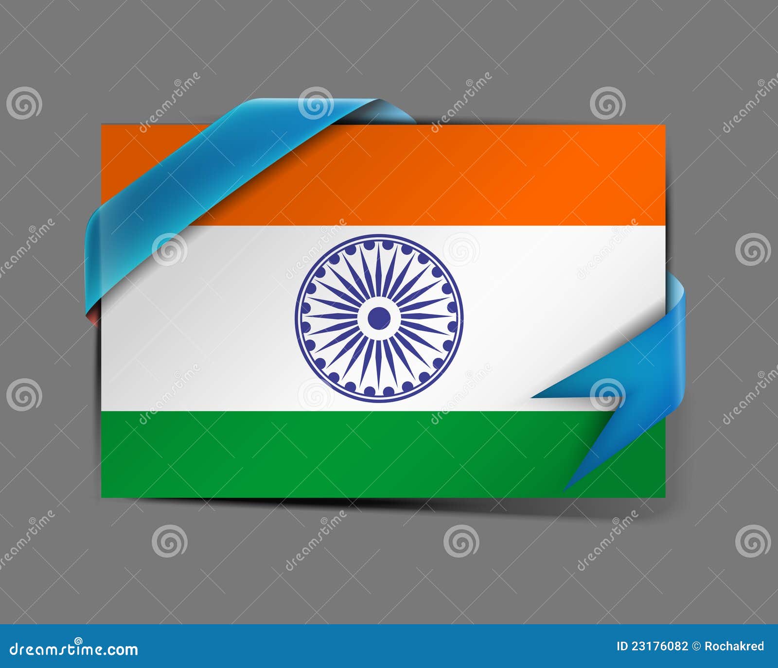 India flag tag stock vector. Illustration of ribbon, abstract - 23176082