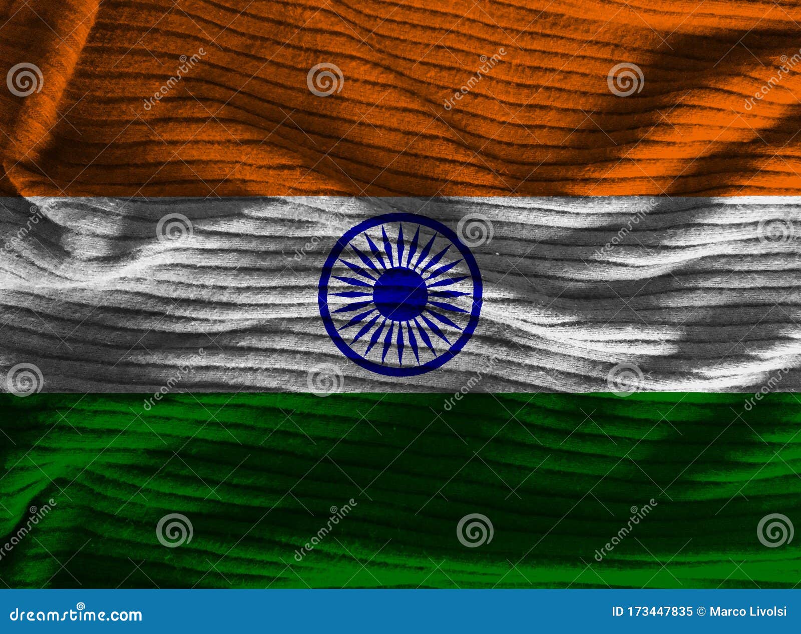 India Flag with Texture on a Background Stock Illustration ...