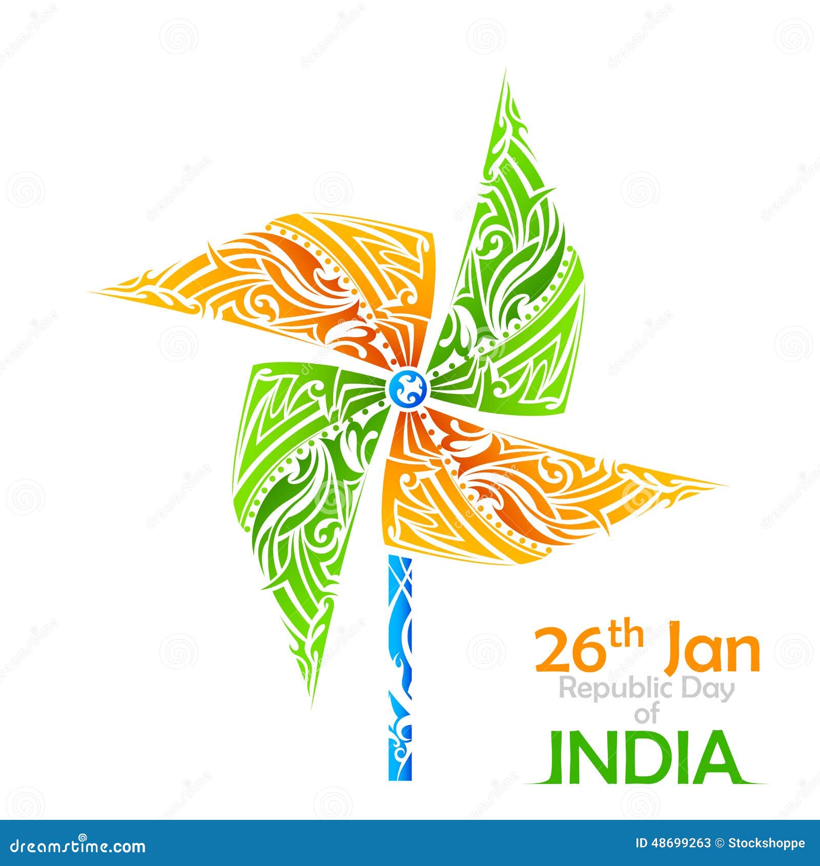 India Flag Tricolor Pinwheel Stock Vector - Illustration of colorful ...