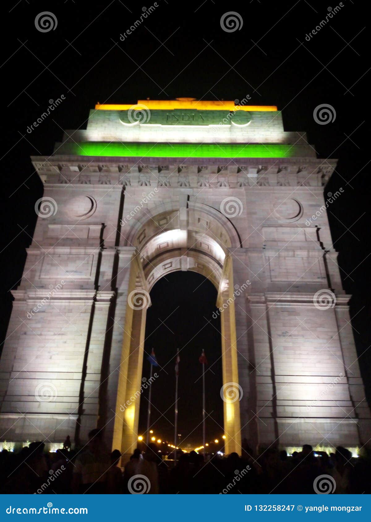 India Gate editorial photography. Image of gate, night - 132258247