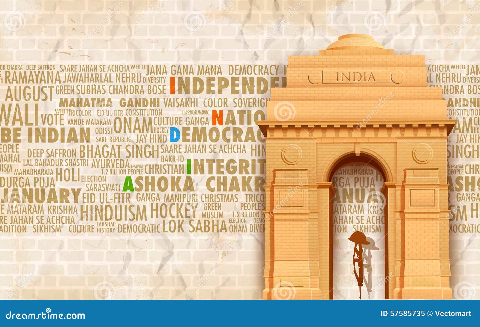 India Gate Cartoon Vector | CartoonDealer.com #41900563