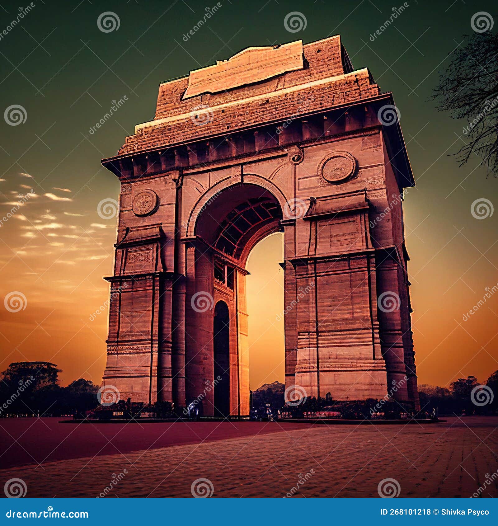 India Gate Illustration Generative AI Stock Illustration - Illustration ...
