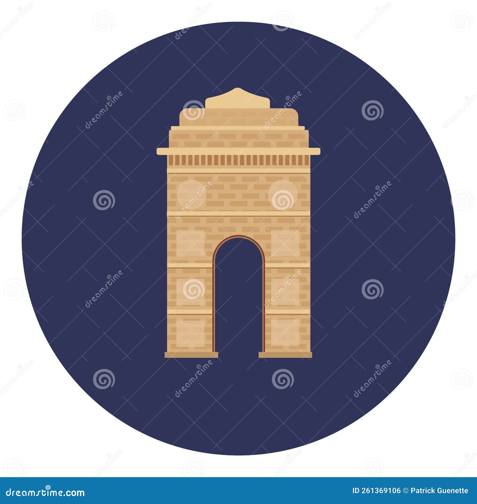 India gate, icon stock vector. Illustration of india - 261369106