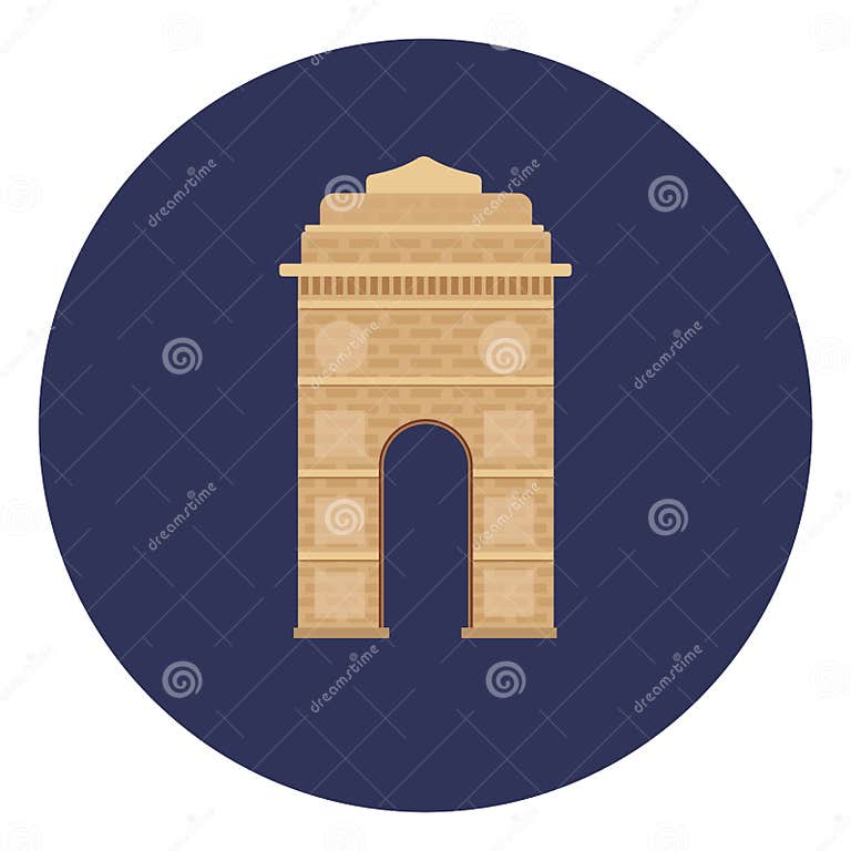 India gate, icon stock vector. Illustration of india - 261369106