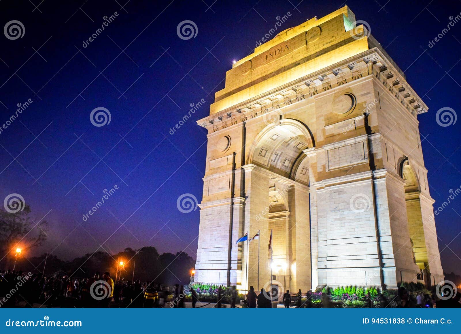 India Gate night view stock photo. Image of night, colors - 94531838