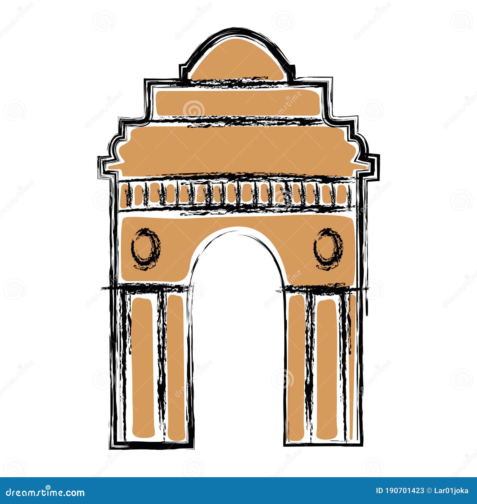 India gate sketch stock vector. Illustration of clipart - 190701423