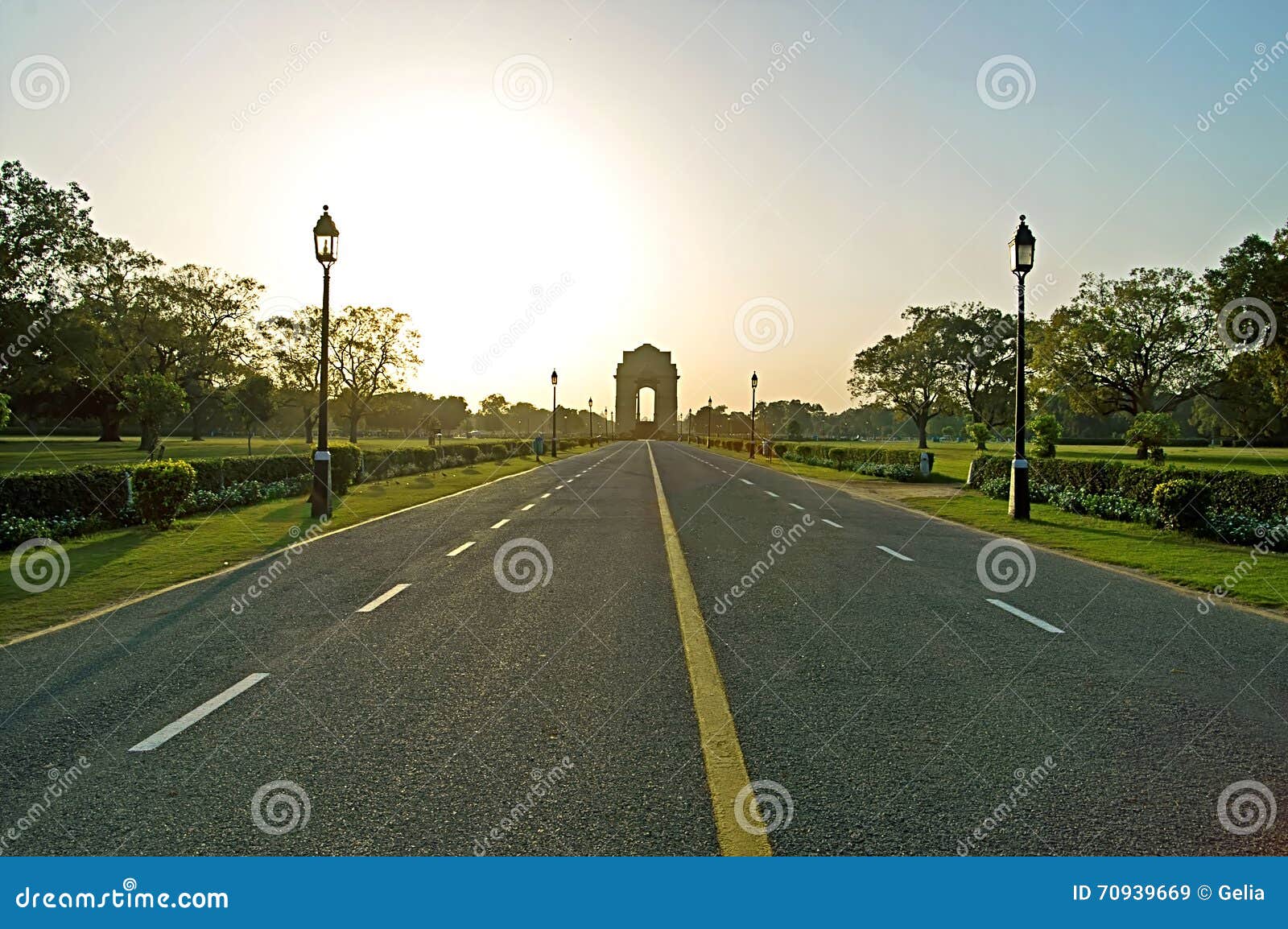 India Gate in Sunset, Delhi Stock Image - Image of capital, horizontal ...
