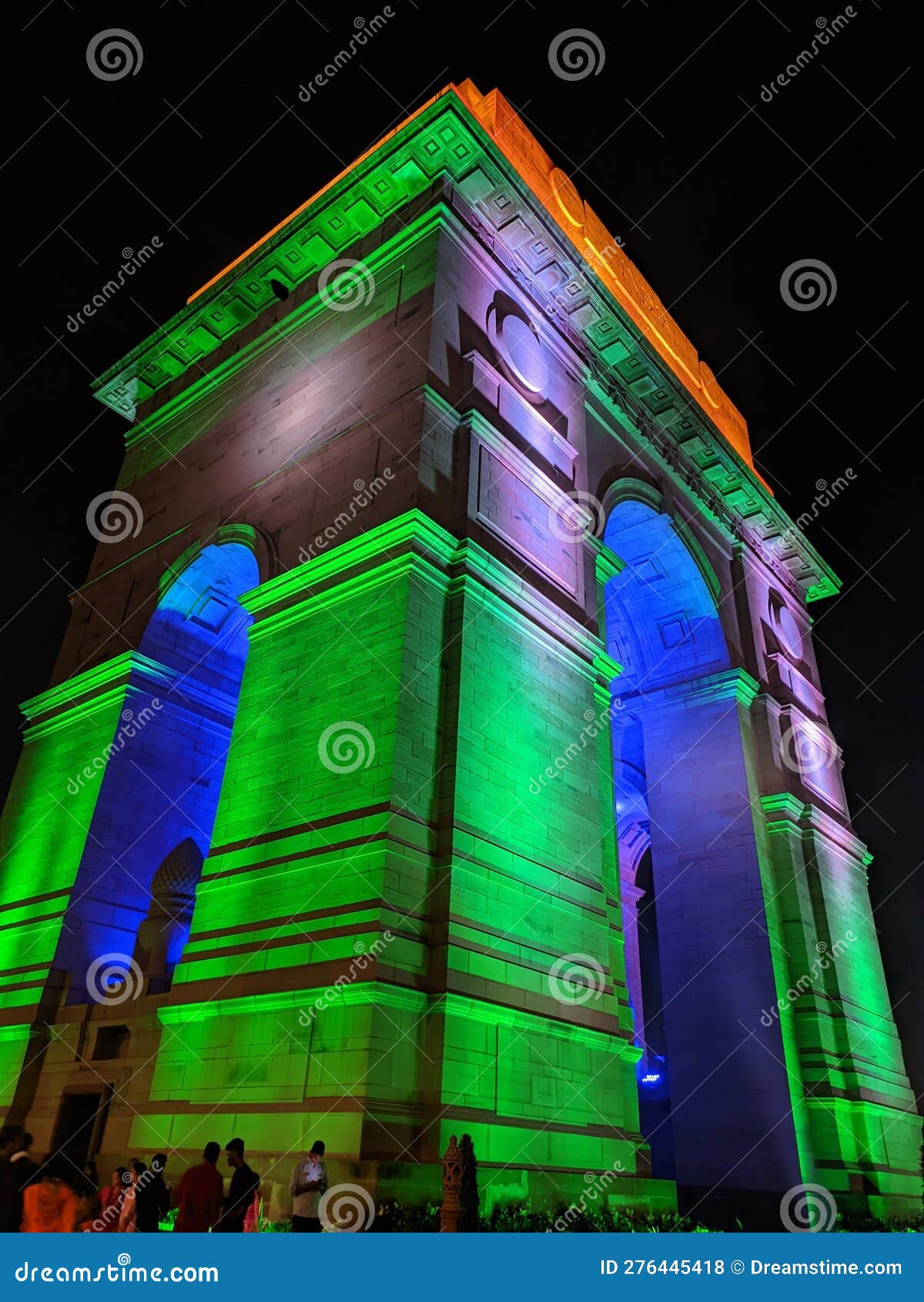 INDIA GATE with TRICOLOUR LIGHTS Stock Photo - Image of lights, noida ...