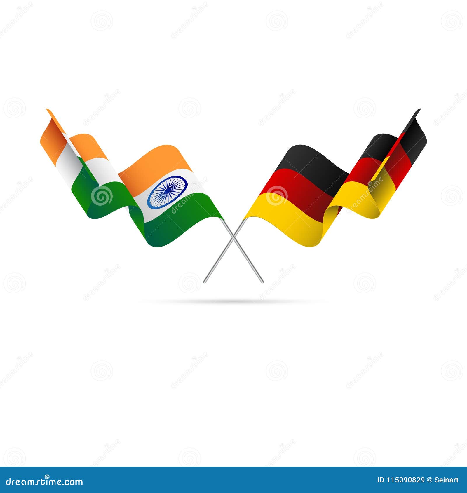 India and Germany Flags. Vector Illustration. Stock Illustration ...