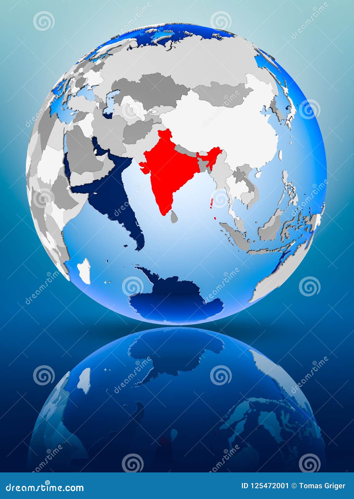 India on globe stock illustration. Illustration of asian - 125472001