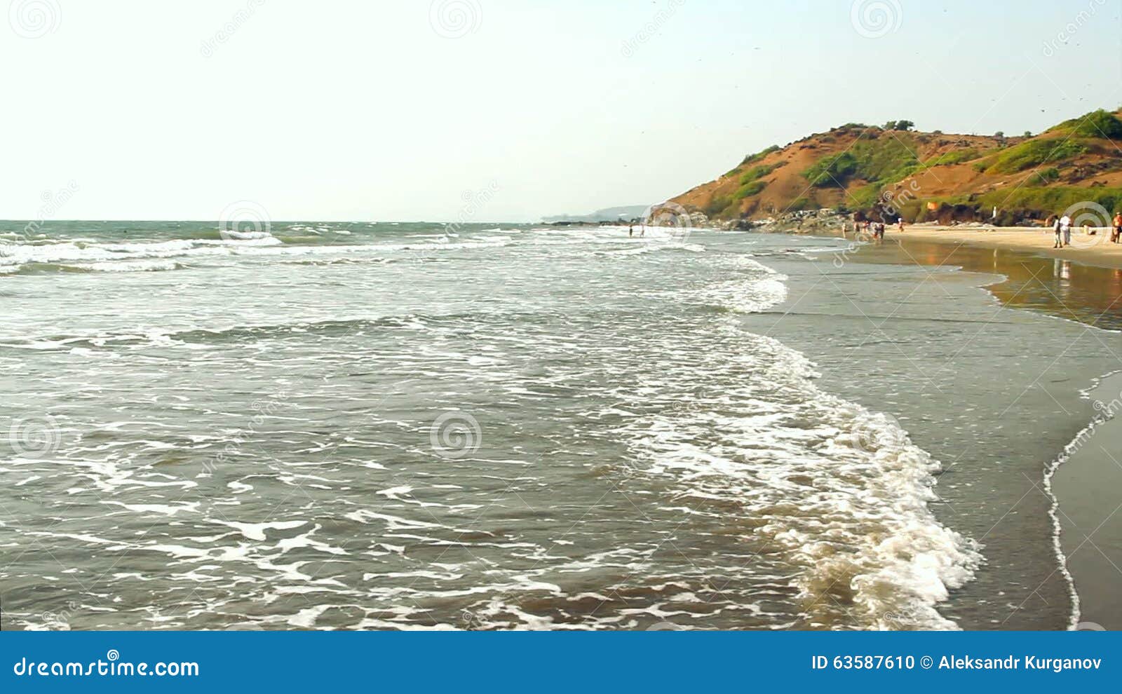 India Goa Beach Seaside Panorama View. Stock Footage - Video of palm ...