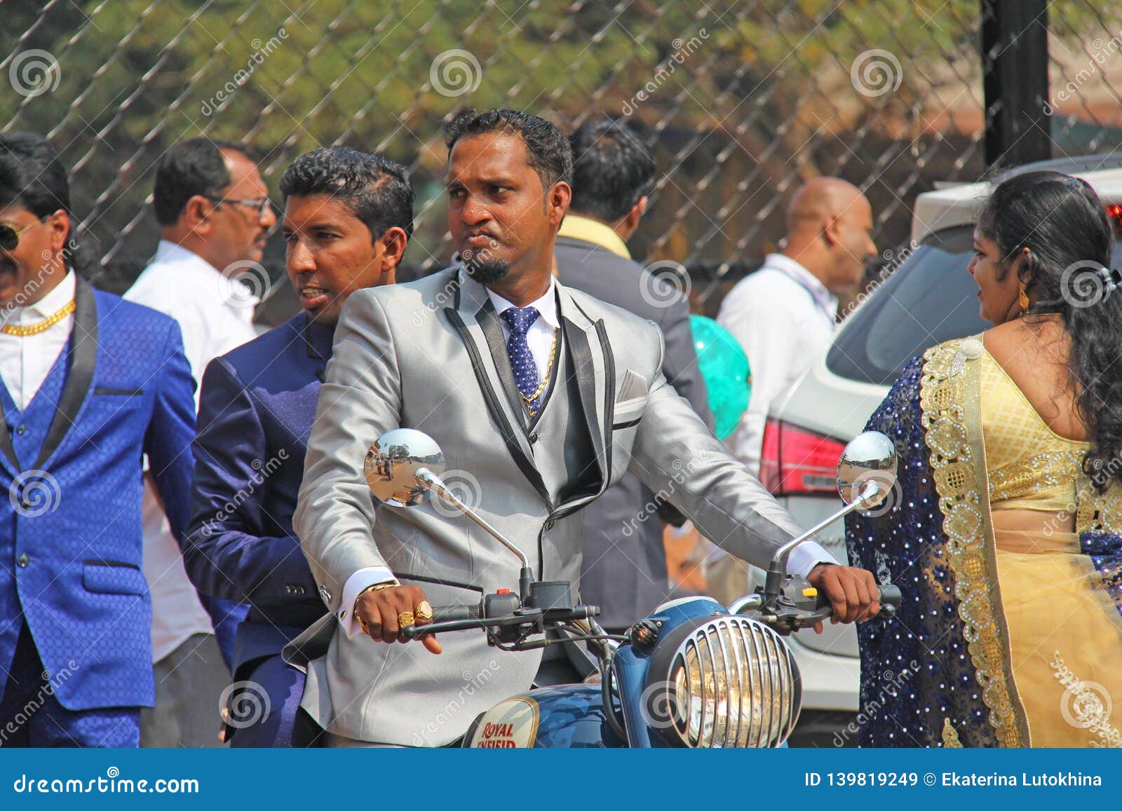 India, GOA, January 28, 2018. a Young Indian Man on a Scooter in India ...