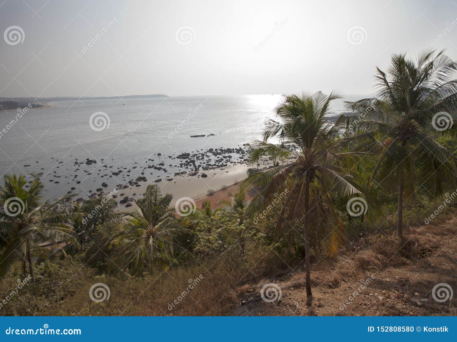India. Goa. Palm Trees, Sea, Beach Stock Photo - Image of relaxation ...