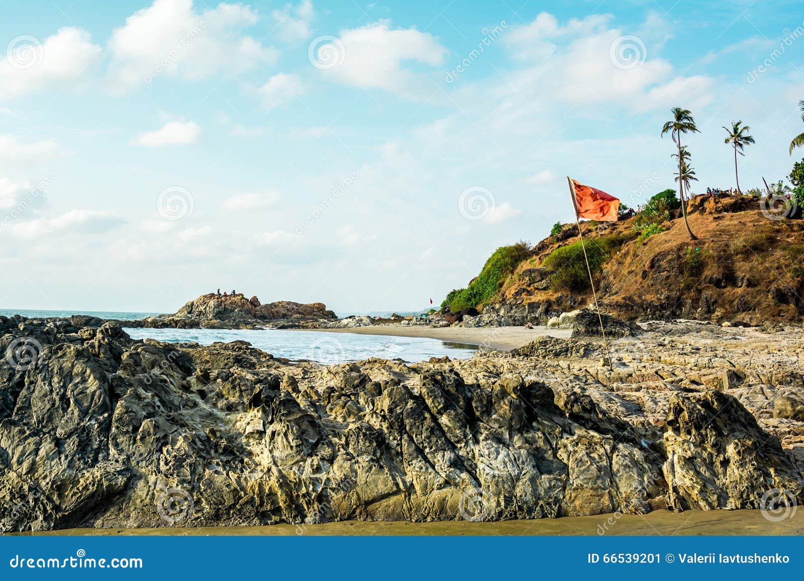 India, Goa, Vagator beach stock image. Image of landscape - 66539201