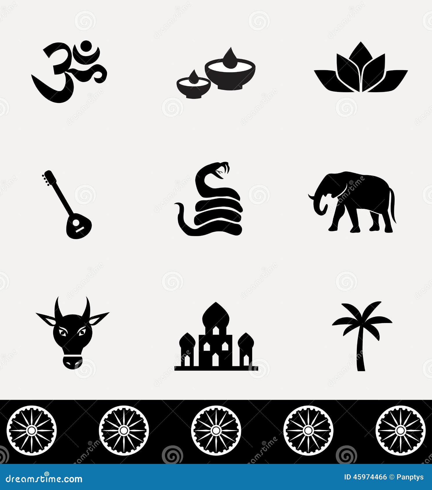 India icon set. stock vector. Illustration of indian - 45974466