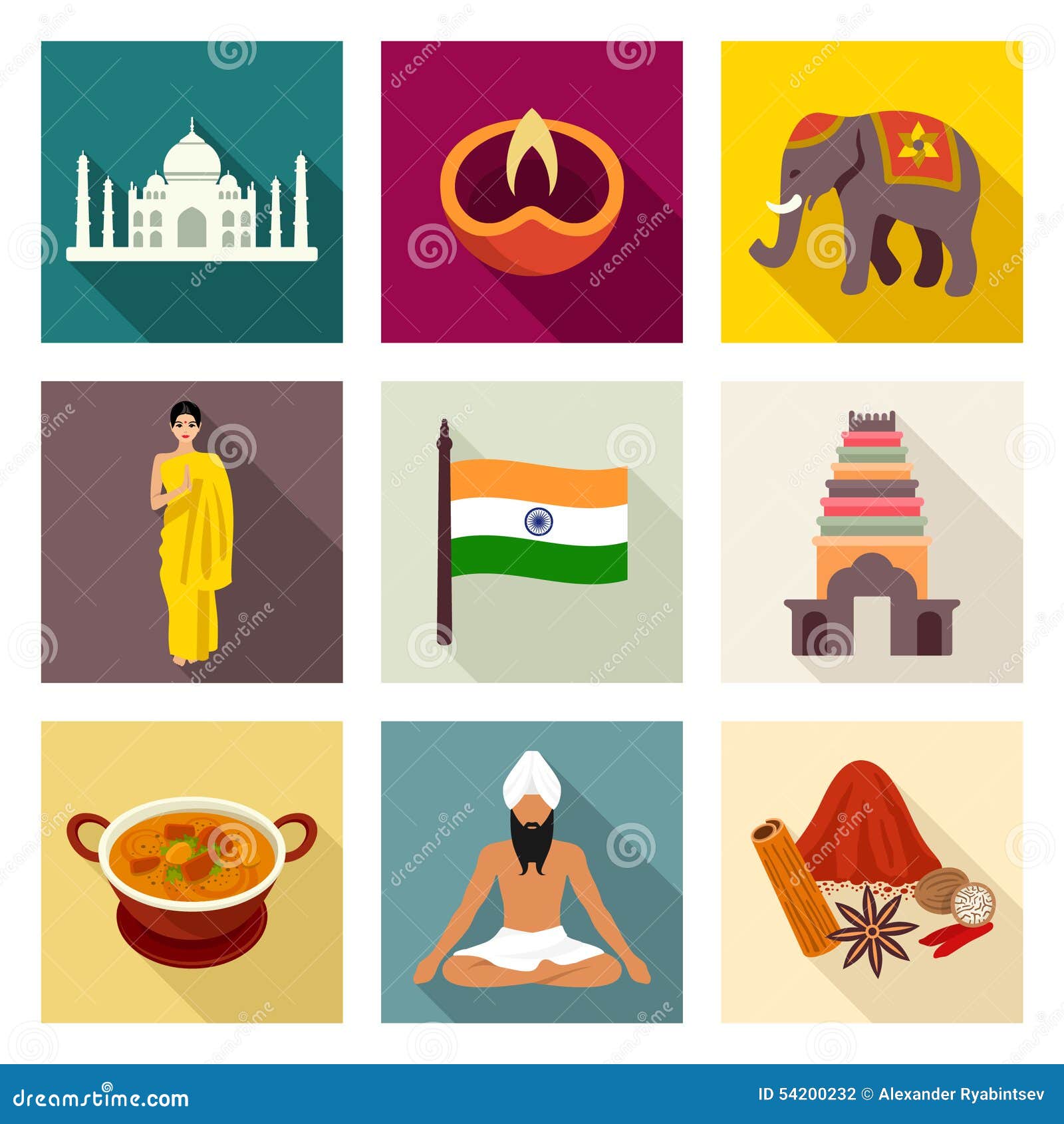 India icon set stock vector. Illustration of curry, festival - 54200232