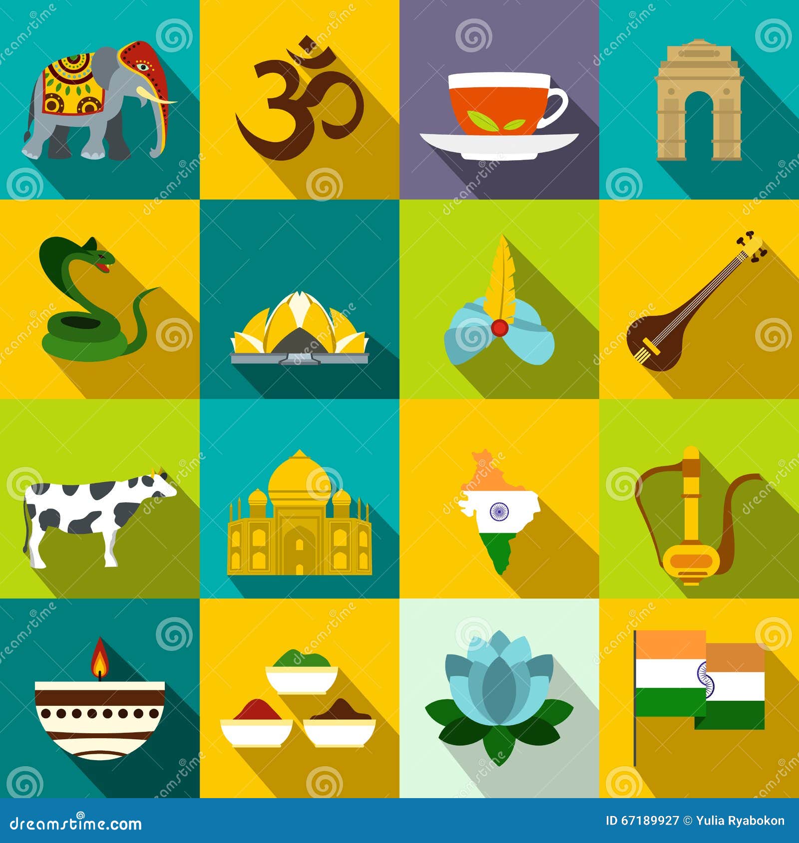 India Icons Set. Indian Attractions, Line Design. Tourism In India ...
