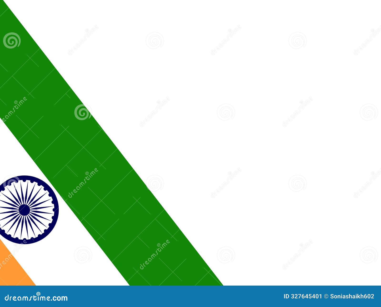 India Independence Day Flag Sticker on Left Corner with Copy Space on ...