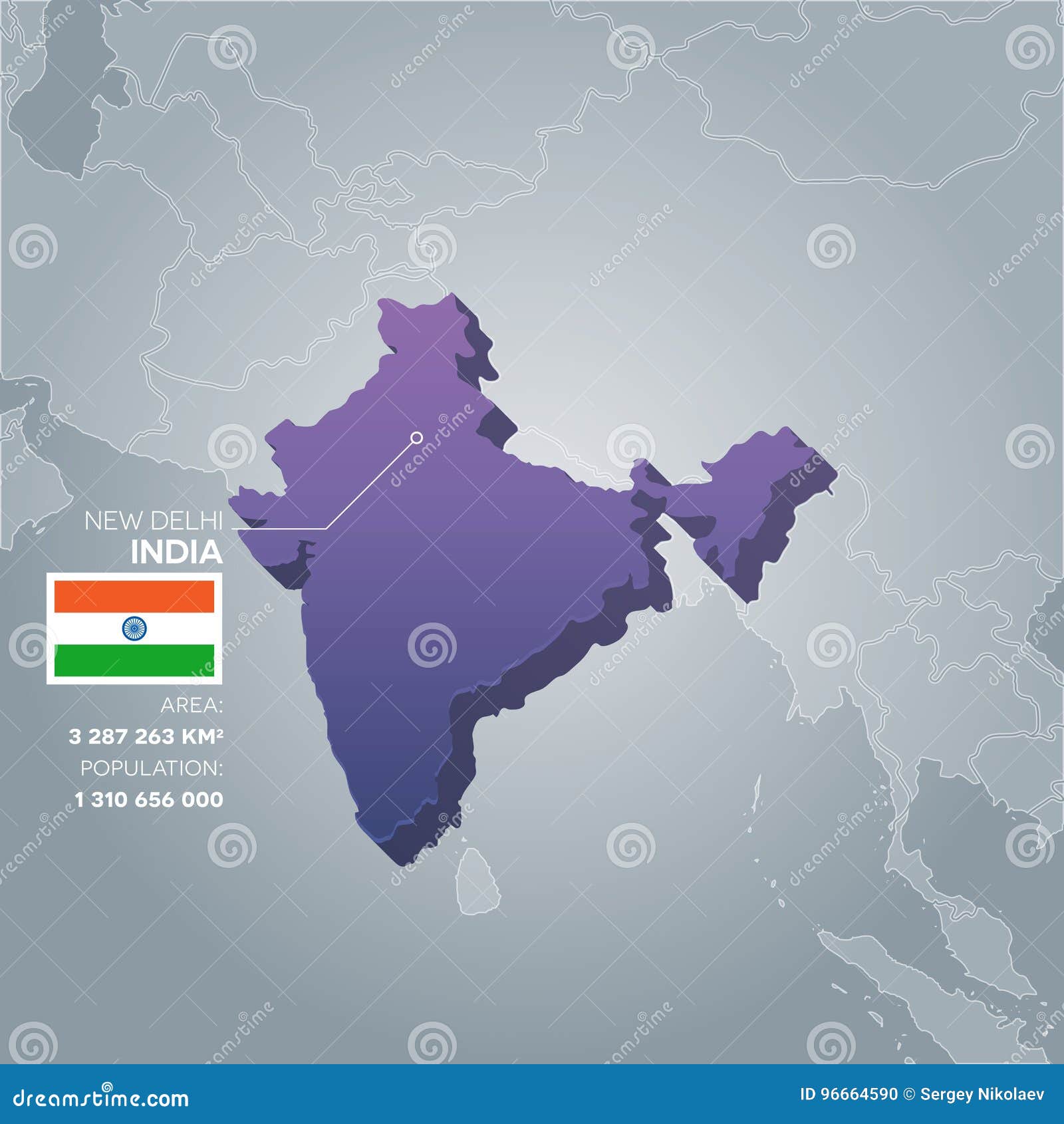 India information map. stock vector. Illustration of navigate - 96664590