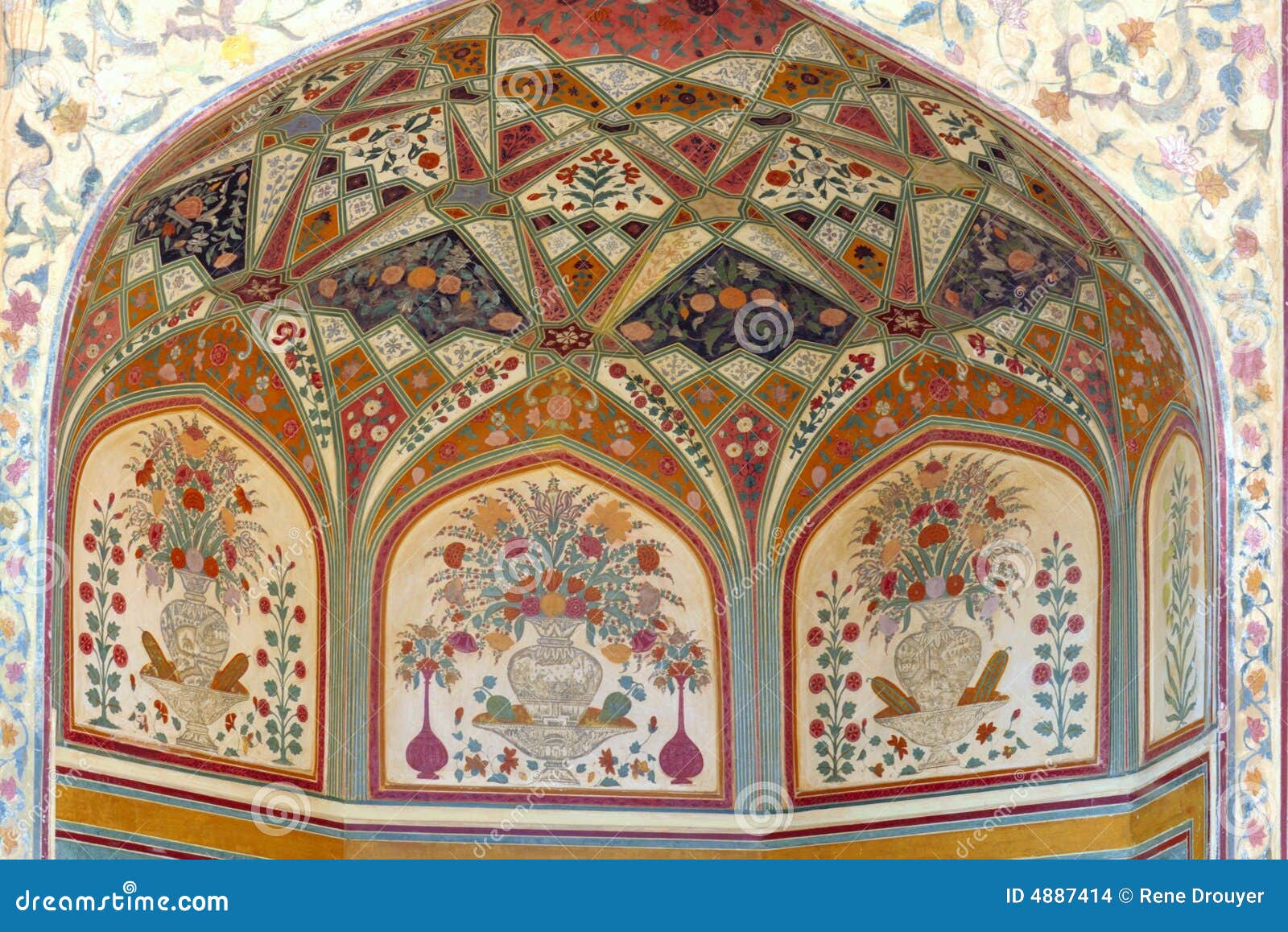 India Jaipur Fresco on a Wall Editorial Stock Image - Image of ...